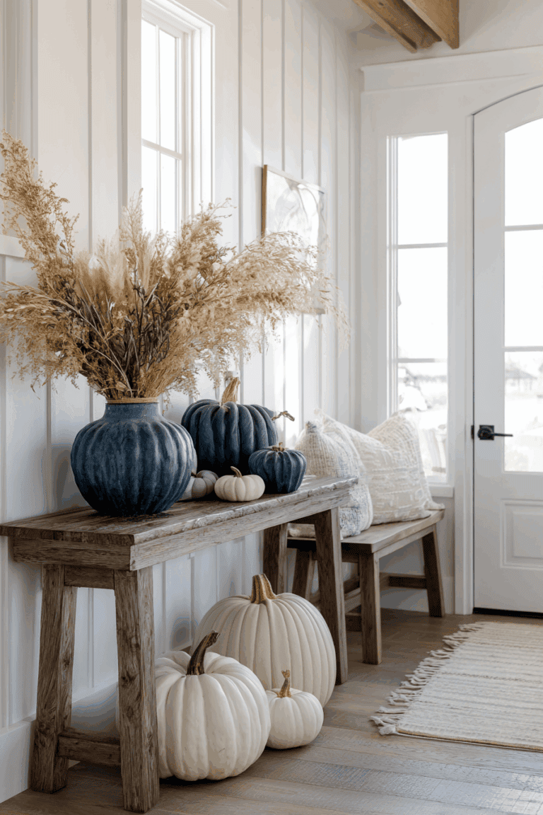 35 Cozy Blue Fall Decor Ideas You’ll Absolutely Love - Maison Muse Living