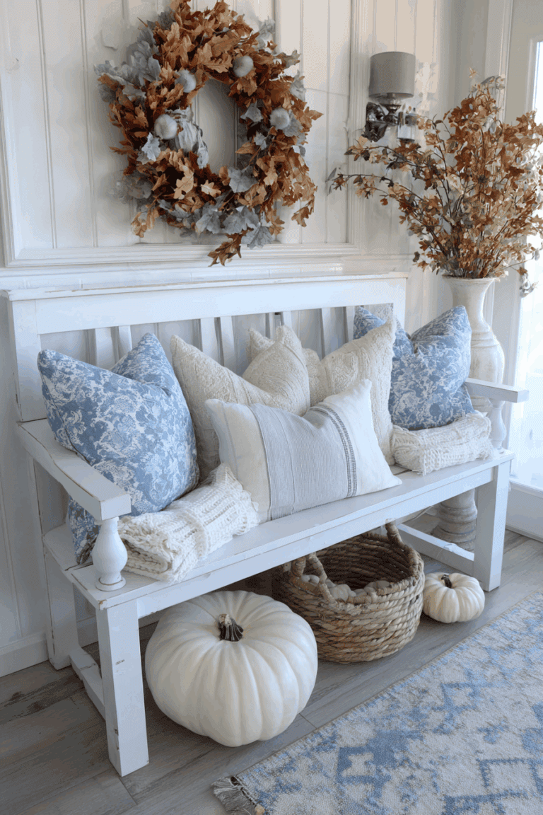 35 Cozy Blue Fall Decor Ideas You’ll Absolutely Love - Maison Muse Living